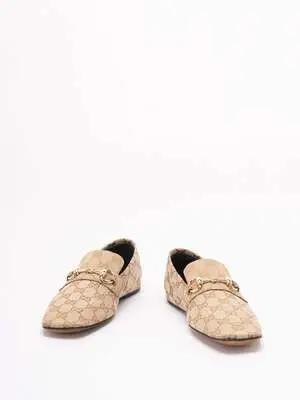 Gucci Gg Monogram Loafers With Gold Tone Horsebit Detail - Multicolor
