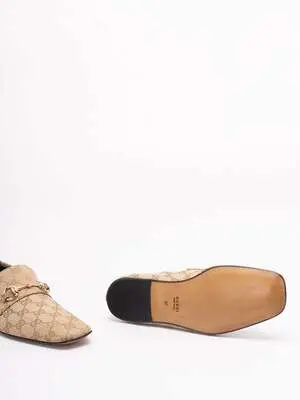 Gucci Gg Monogram Loafers With Gold Tone Horsebit Detail - Multicolor