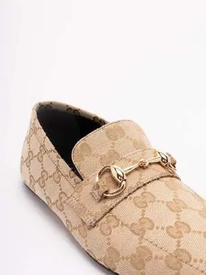 Gucci Gg Monogram Loafers With Gold Tone Horsebit Detail - Multicolor