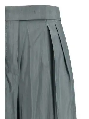 Max Mara Virgin Wool Tailored Wide-leg Pants - Green