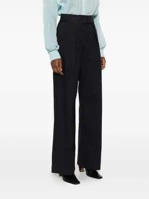 FORTE_FORTE Belted High-waist Pleated Trousers - Blue