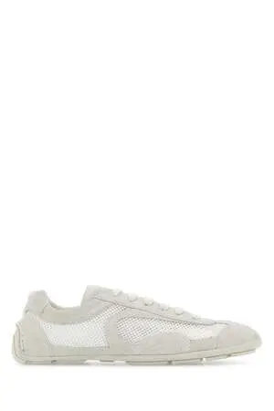 Prada Montecarlo Suede And Mesh Sneakers - White