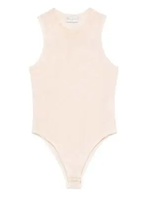 FORTE_FORTE Sleeveless Sheer Tulle Bodysuit
