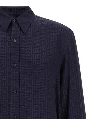 Balmain Jacquard Monogram Shirt - Blue