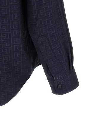 Balmain Jacquard Monogram Shirt - Blue