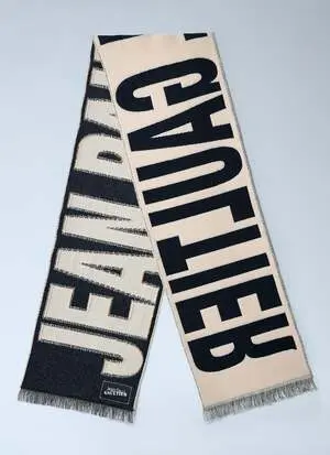 JEAN PAUL GAULTIER Logo Motif Wool Scarf