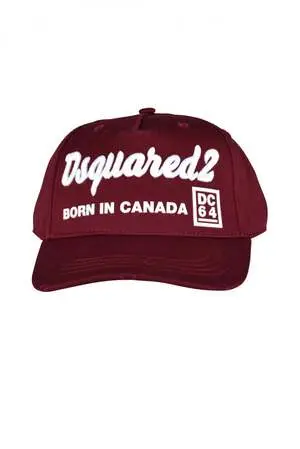 Dsquared2 Burgundy Cotton Baseball Cap With Embroidered Logo - Red