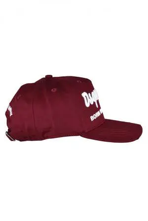 Dsquared2 Burgundy Cotton Baseball Cap With Embroidered Logo