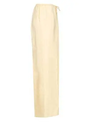 FORTE_FORTE Viscose Twill Drawstring Trousers - White