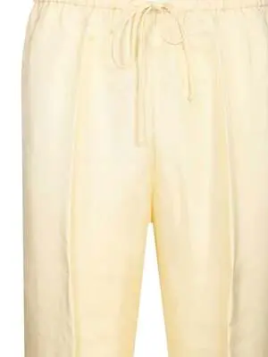 FORTE_FORTE Viscose Twill Drawstring Trousers - White