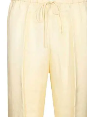 FORTE_FORTE Viscose Twill Drawstring Trousers - White