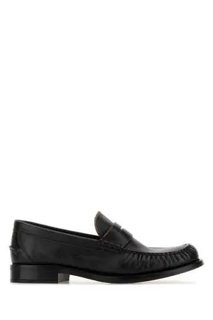 Prada Black Leather Loafers - Brown
