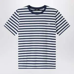 A.p.c. Striped And White Crew-neck T-shirt