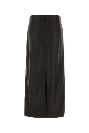 FERRAGAMO Dark Leather Skirt