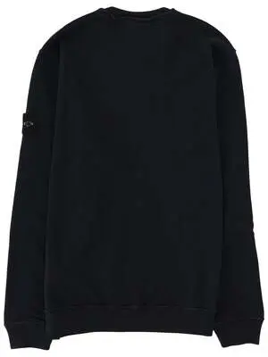 Stone Island Crewneck Sweatshirt With Logo Patch - Blue