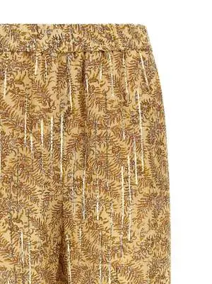 Valentino Garavani Voyage Imaginaire Paisley Print Silk Lamé Pants - Multicolor