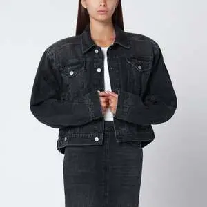 HAIKURE Washed Effect Denim Jacket - Black