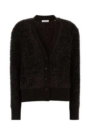 FERRAGAMO Dark Boucle Cardigan - Brown