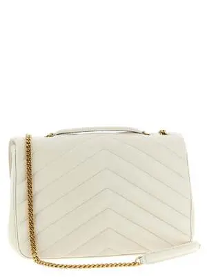 Saint Laurent Loulou Large Quilted Lambskin Shoulder Bag - Cream