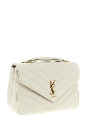 Saint Laurent Loulou Large Quilted Lambskin Shoulder Bag - Cream