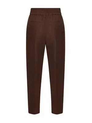 Brunello Cucinelli Cocoa Baggy Pull-up Trousers
