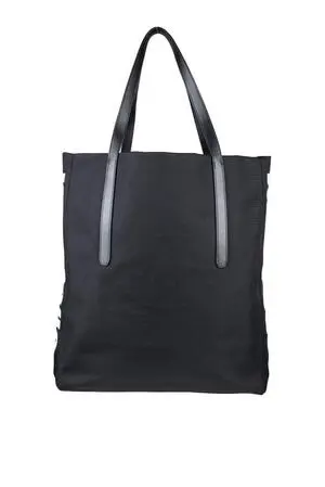 JIMMY CHOO Nylon Tote Bag With White Logo - Black