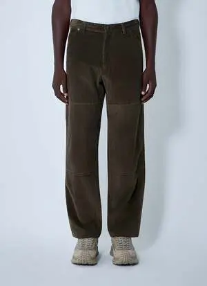 Moncler Logo Motif Corduroy Pants - Green