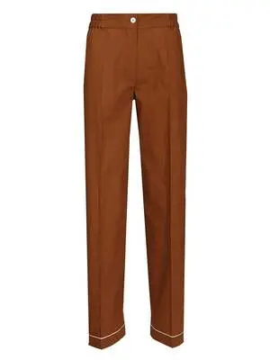 FORTE_FORTE Cotton Poplin Pyjama Trousers - Brown