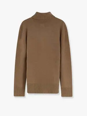 TOTEME Cashmere Ribbed Knit High Neck Long Sleeve Sweater - Brown