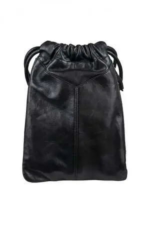 JIMMY CHOO Leather Drawstring Purse Handbag
