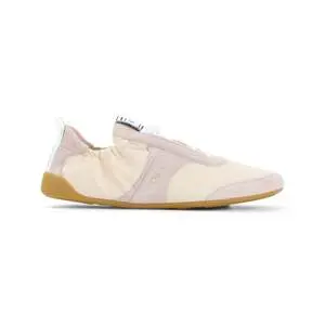 Chloé Beige Nylon And Suede Lace-up Sneakers