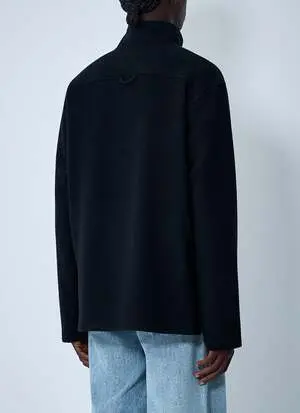 RIER Wool Zip-up Fleece Sweatshirt - Black