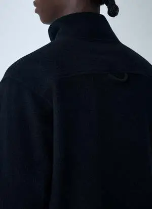 RIER Wool Zip-up Fleece Sweatshirt - Black