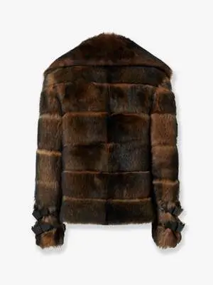 Fendi Brown Backed Sheepskin And Nappa Jacket - Multicolor
