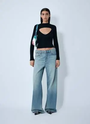 DIESEL® Wool Knit Cut-out Sweater - Black