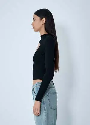 DIESEL® Wool Knit Cut-out Sweater - Black