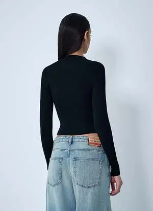 DIESEL® Wool Knit Cut-out Sweater - Black