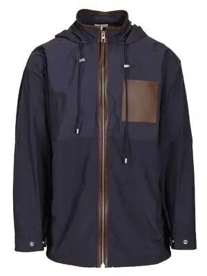 Loewe Hooded Jacket In Technical Fabric - Blue