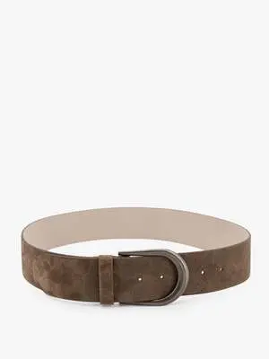 Brunello Cucinelli Brunello Cucinelli Suede Belt With Monili Detail Multicolor
