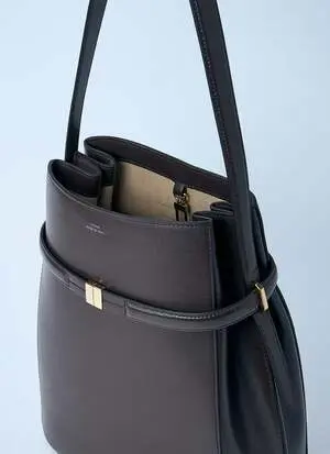 TOTEME Belted Leather Bucket Bag