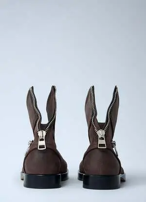 JW Anderson Suede Biker Boots - Brown
