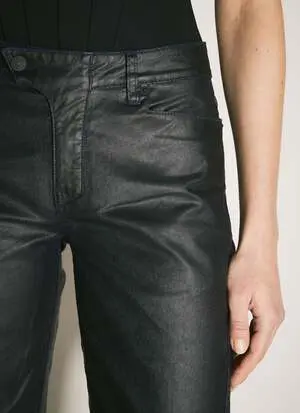 MUGLER Waxed Straight Leg Pants