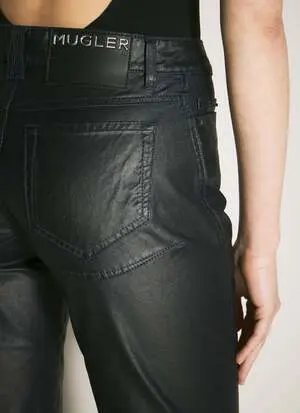 MUGLER Waxed Straight Leg Pants