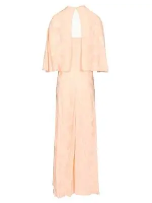 FORTE_FORTE Fluid Bouquet Jacquard Bias Maxi Dress With Cape Effect - Multicolor