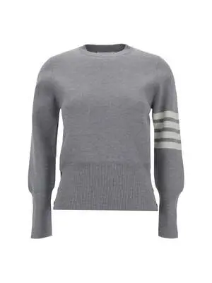 Thom Browne Thom Browne Virgin Wool Sweater With Button Detail Gray