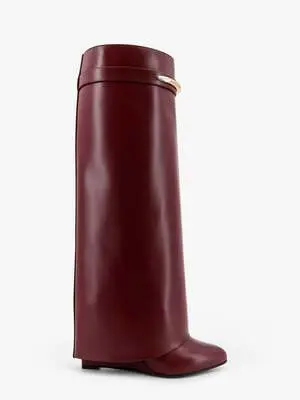 Givenchy Shark Leather Boots - Red
