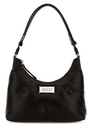 MAISON MARGIELA Nappa Leather Small Glam Slam Hobo Shoulder Bag - Black