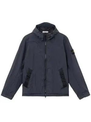 Stone Island STONE ISLAND Hooded Zip-Up Jacket Blue