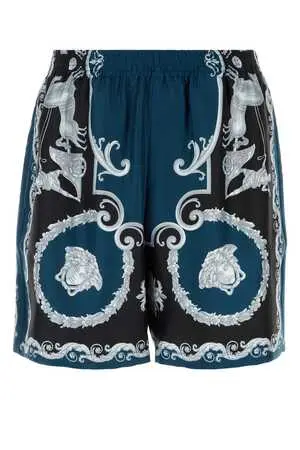 Versace Printed Silk Bermuda Shorts - Multicolor