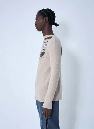 Rick Owens Distressed Wool-blend Knit Top - Multicolor